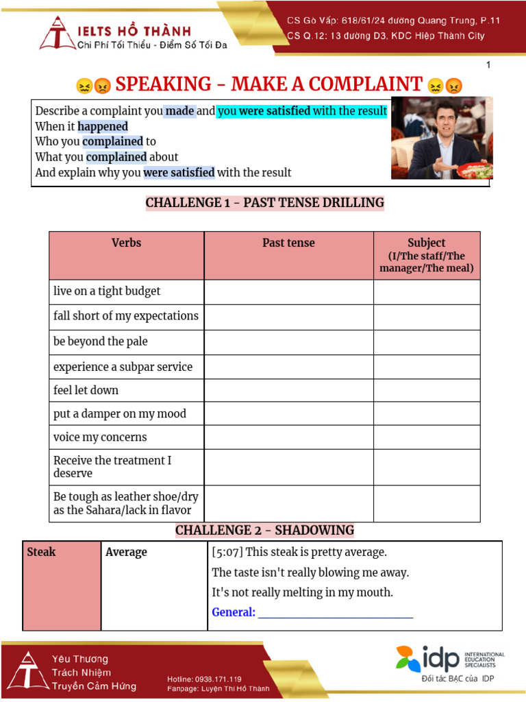 (2) Ie2404_handout Making a Complaint | PDF