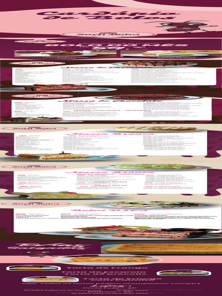 Cardápio - Sueli - Bolos - Janeiro | PDF