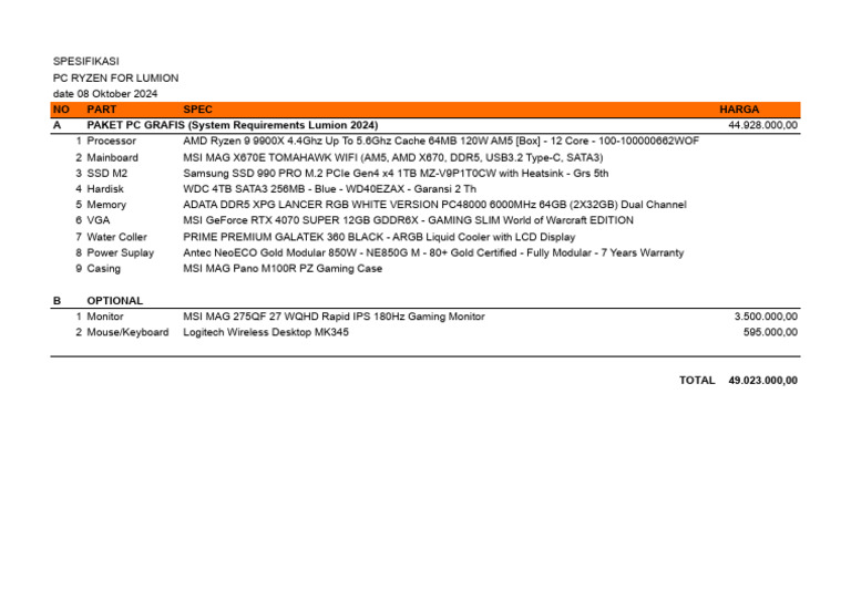 SPEK PC LUMION - new | PDF