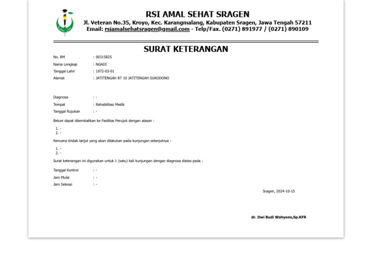 Surat Kontrol Pdf