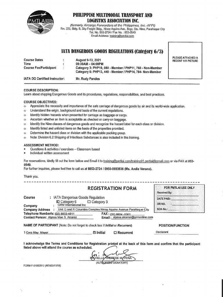 DGR - CAT 6 - GRM International - Registration Form | PDF