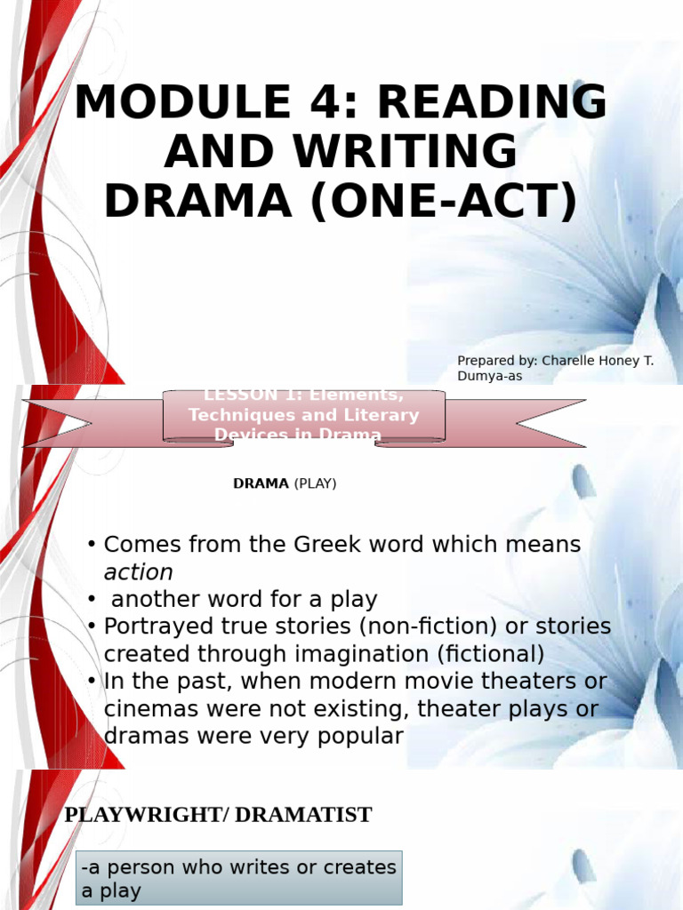 ModUlE 4 READING AND WRITING DRAMA Week 1-2 | PDF | Play (Theatre ...