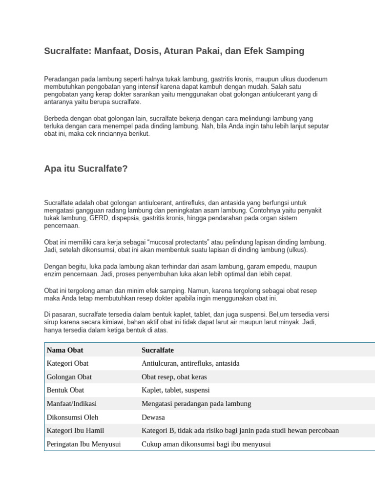 B. Sucralfate | PDF