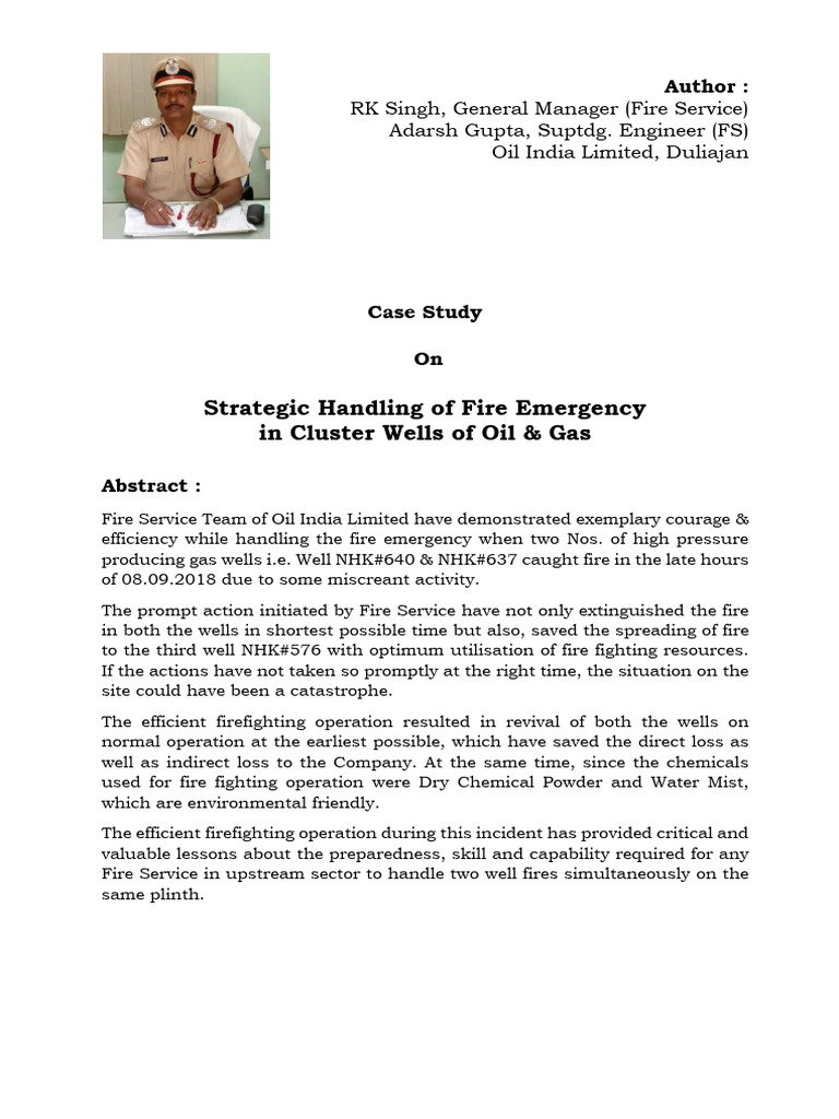 Case Study in Cluster Well Fire | PDF
