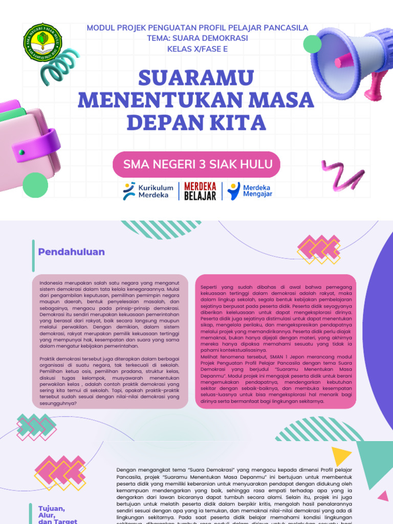 1 Modul P5 Suaramu Menentukan Masa Depan KIta - Fase F | PDF