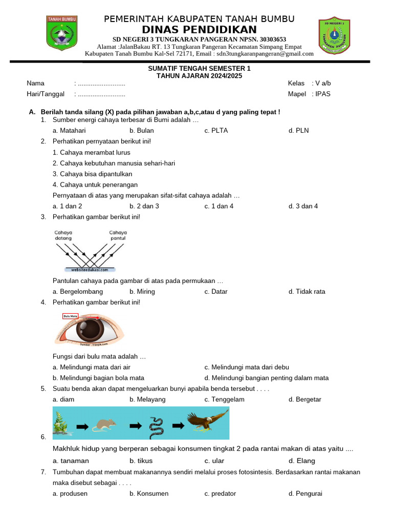 STS 1 Kelas 5 Ipas 2024 | PDF