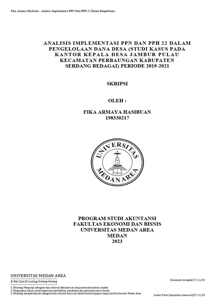198330217 - Fika Armaya Hasibuan - Fulltext | PDF