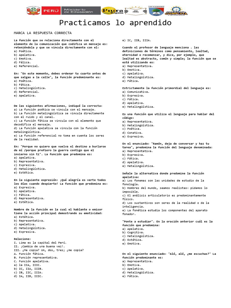 Practicamos Lo Aprendido | PDF