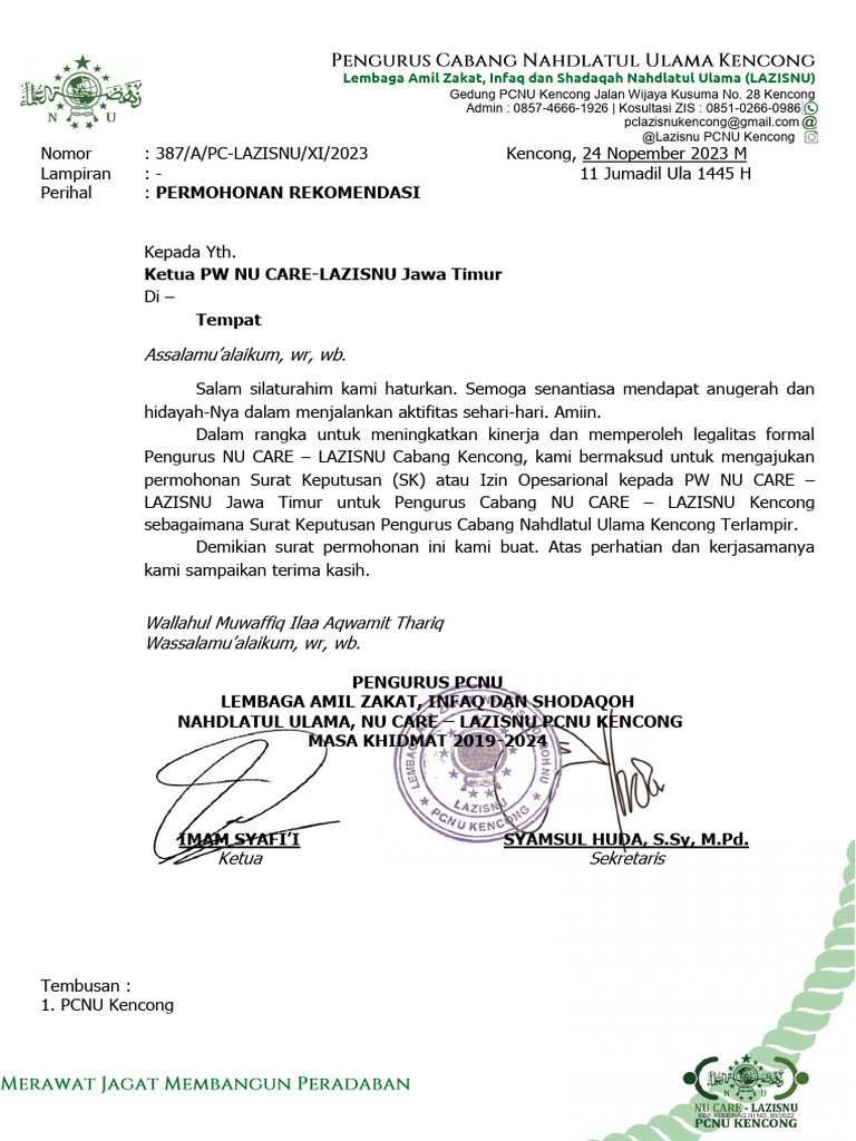 Permohonan Rekomendasi SK Fix | PDF