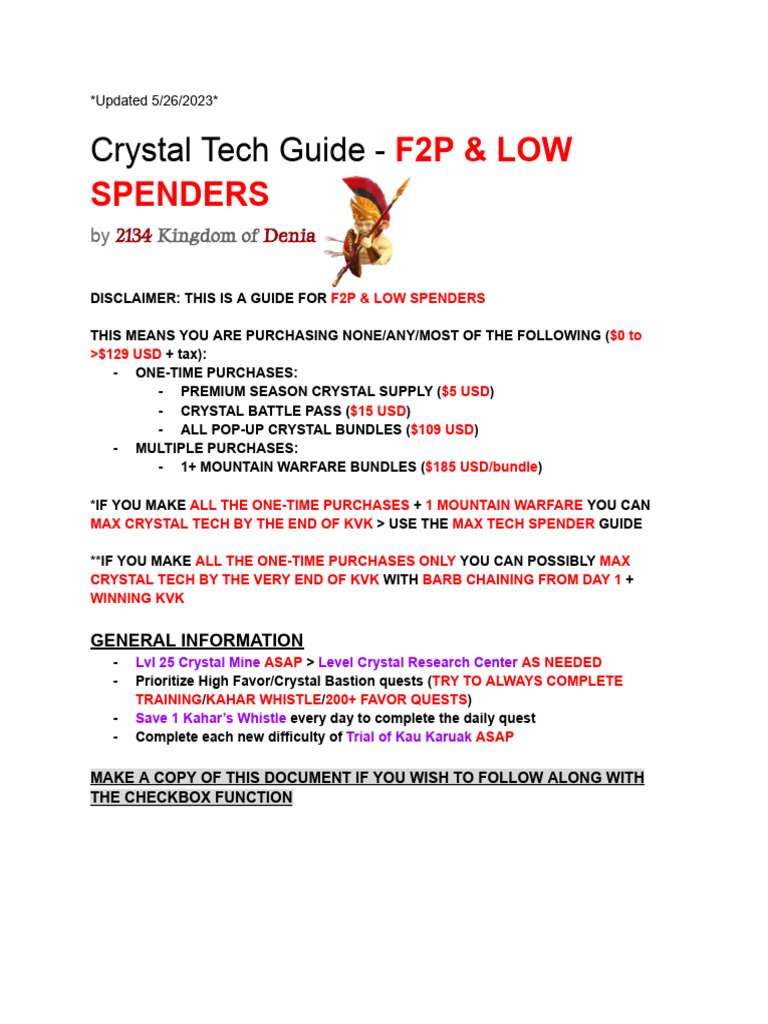 Crystal_Tech_Guide_-_F2P__LOW_SPENDERS | PDF