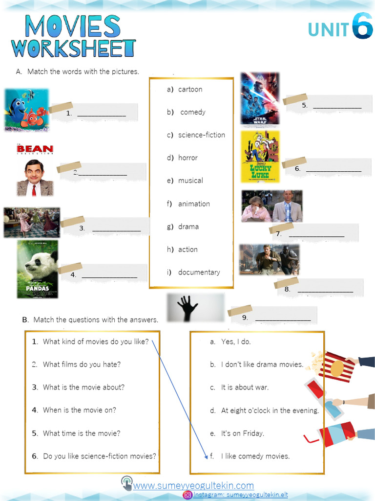 56 Movies Picture Description Exercises Worksheet Templates - 133067 | PDF