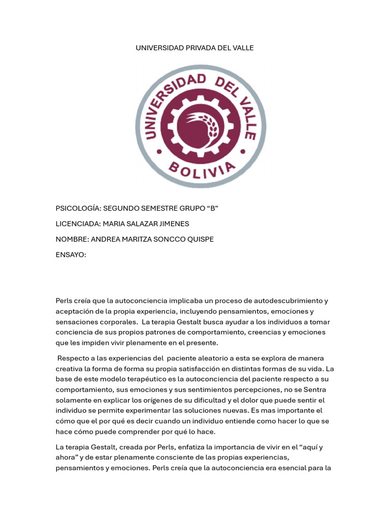 Ensayo de Frizt Perls | PDF