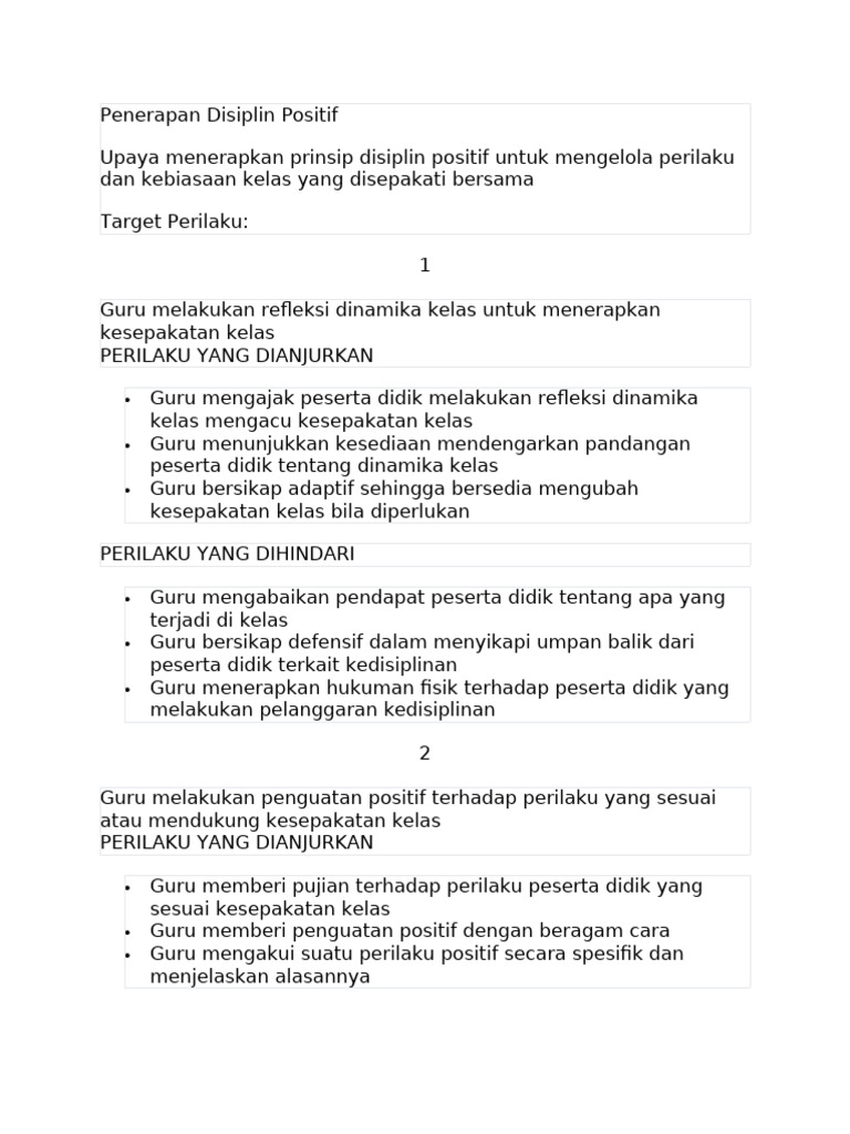 Penerapan Disiplin Positif | PDF