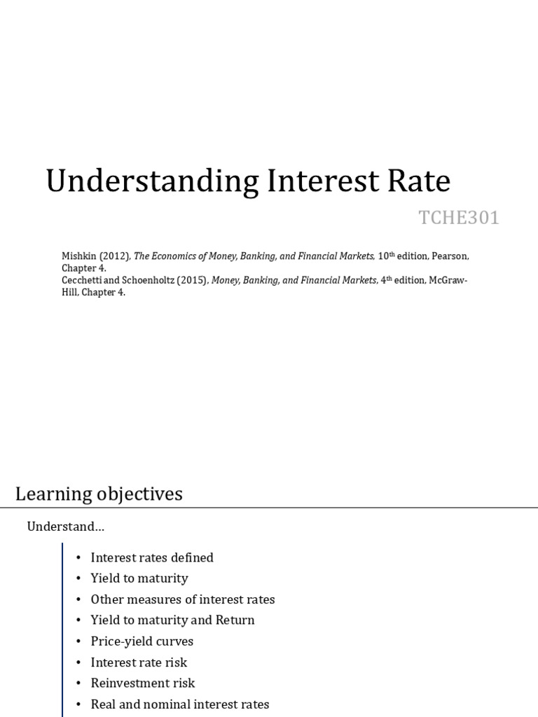 TCHE301 - Topic 4 - Understanding Interest Rate | PDF