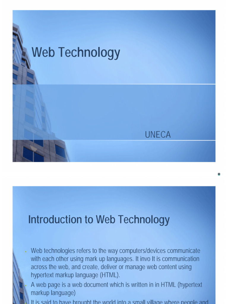 Introduction To Web Technology | PDF