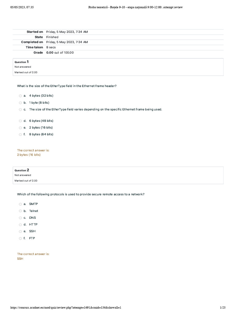 Barem Retele Teoretic 9 10 | PDF