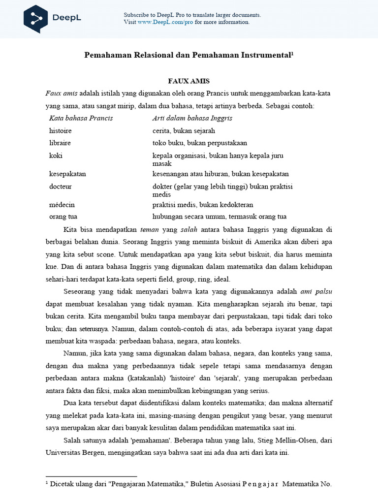 Materi 12 - Relational Understanding and Instrumental Understanding Id | PDF