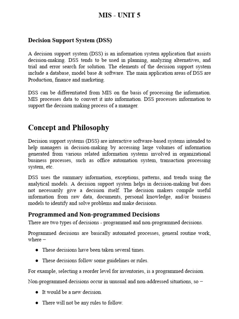 MIS Notes Unit 5 | PDF