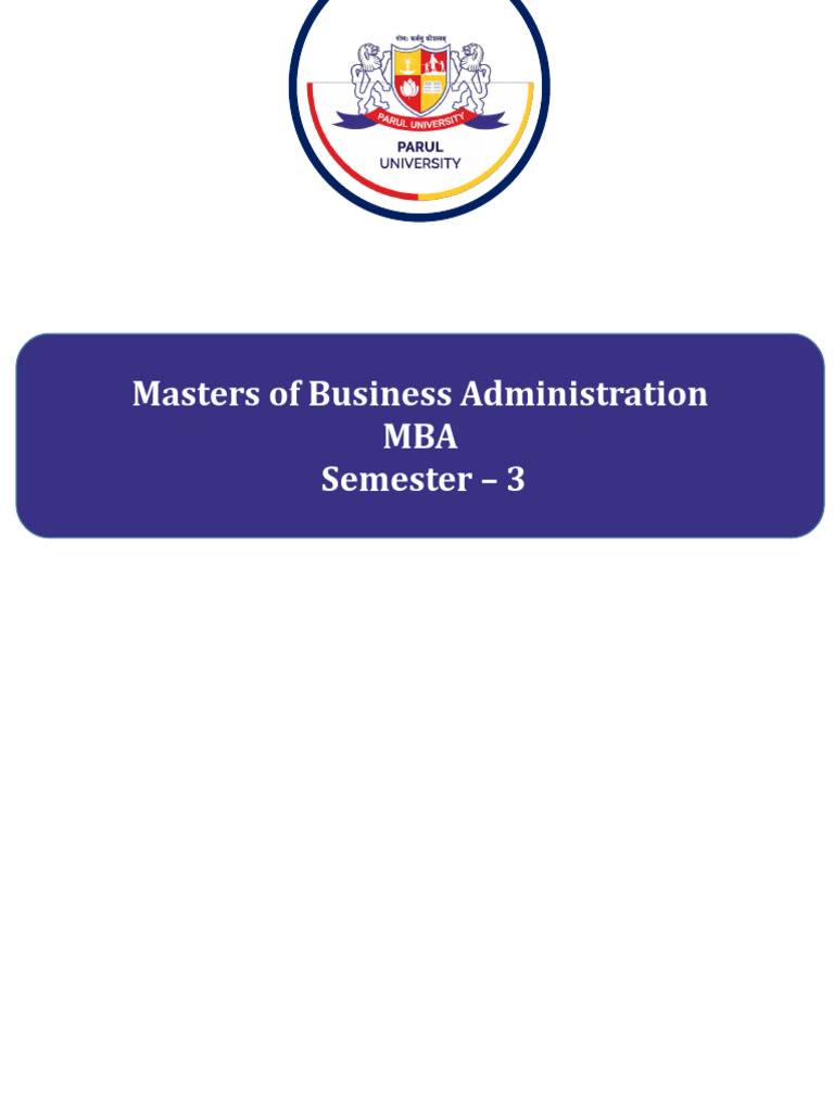 MBA Sem 3 | PDF