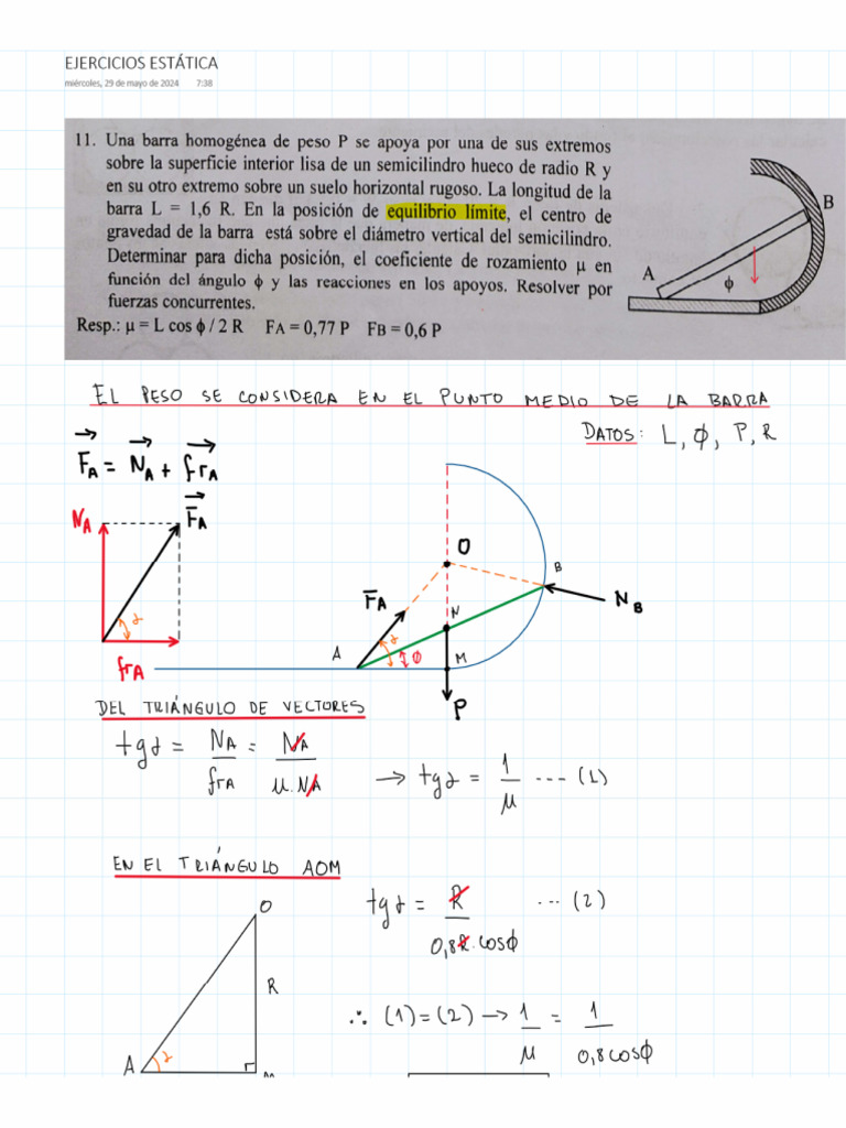 EJERCICIOS ESTATICA | PDF