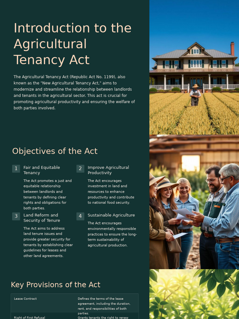 Introduction To The Agricultural Tenancy Act | PDF