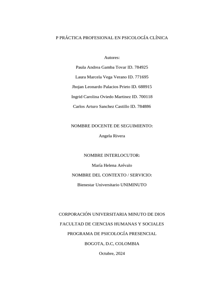 Proyecto Practica 2024-2 | PDF | Evaluación | Crecimiento personal y profesional