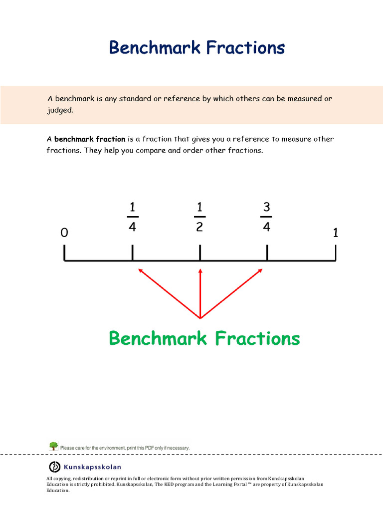 Benchmark Fractions | PDF