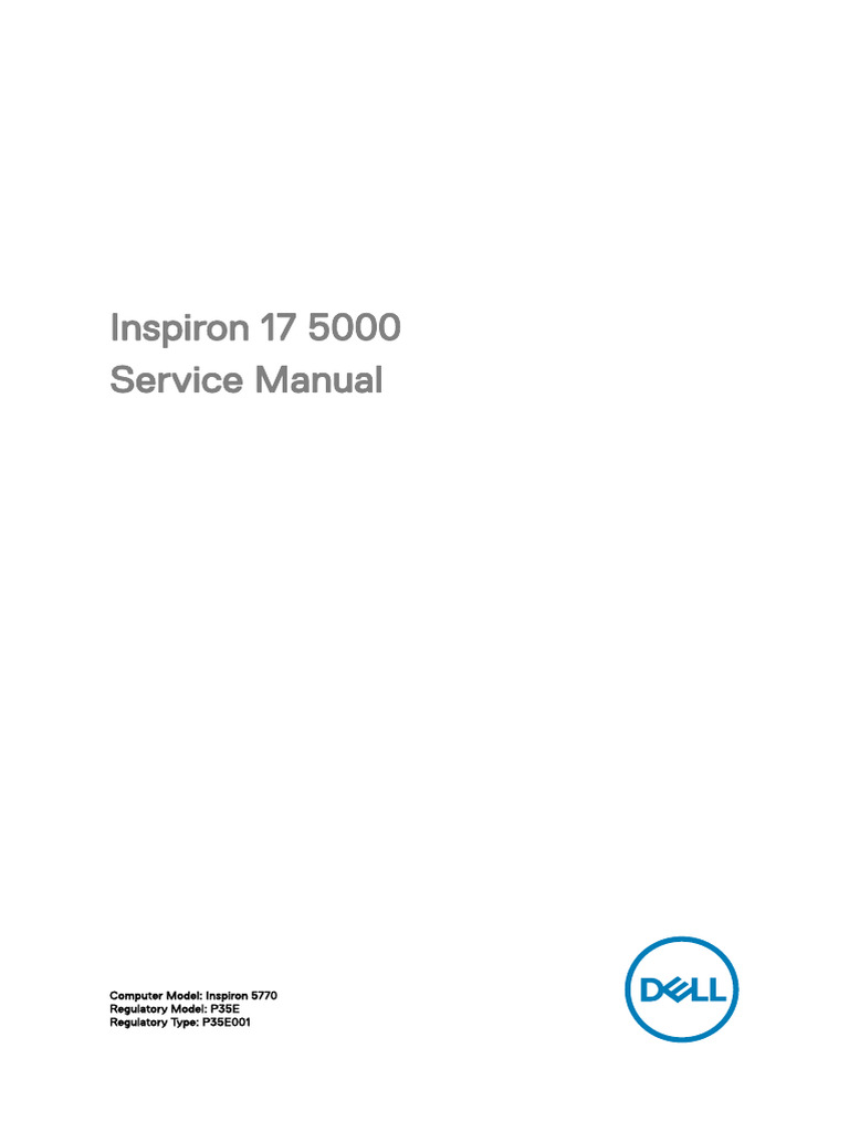 Dell Inspiron 17 5770 P35E P35E001 Laptop Factory Service Hardware ...