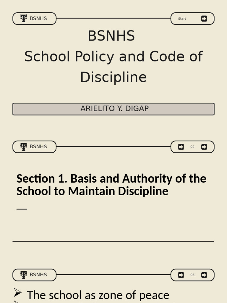 Bsnhs Student Discipline Manual | PDF