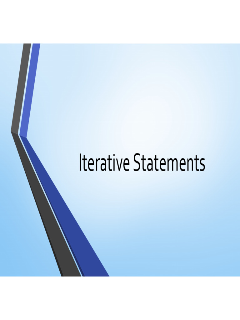 02. Iterative Statements | PDF