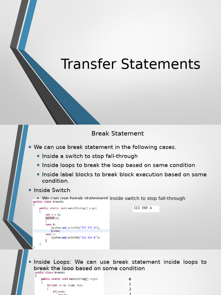 03. Transfer Statements | PDF