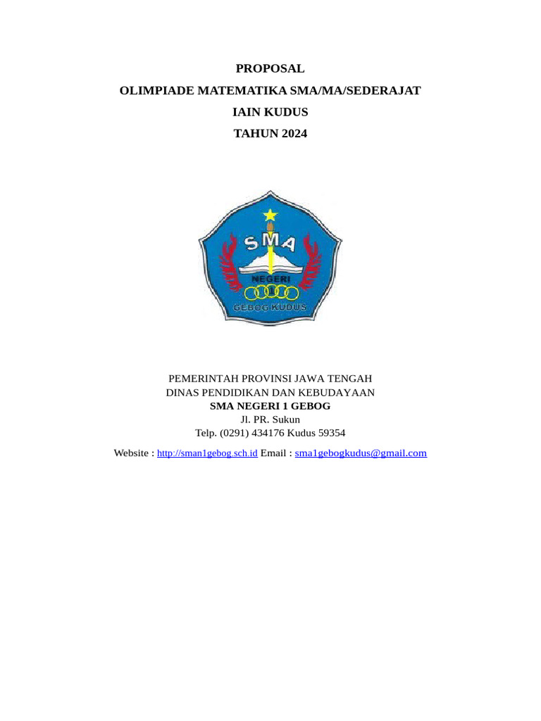 PROPOSAL OLIMPIADE MTK Iain | PDF