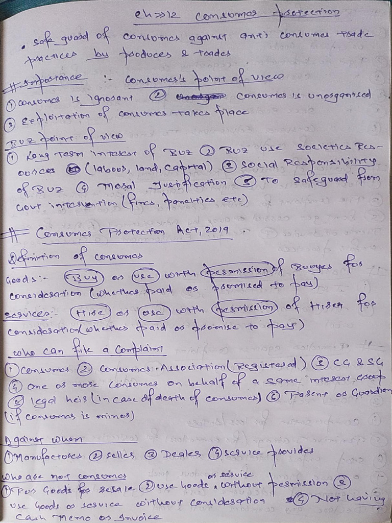 CH 12 CONSUMERS PROTECTION | PDF