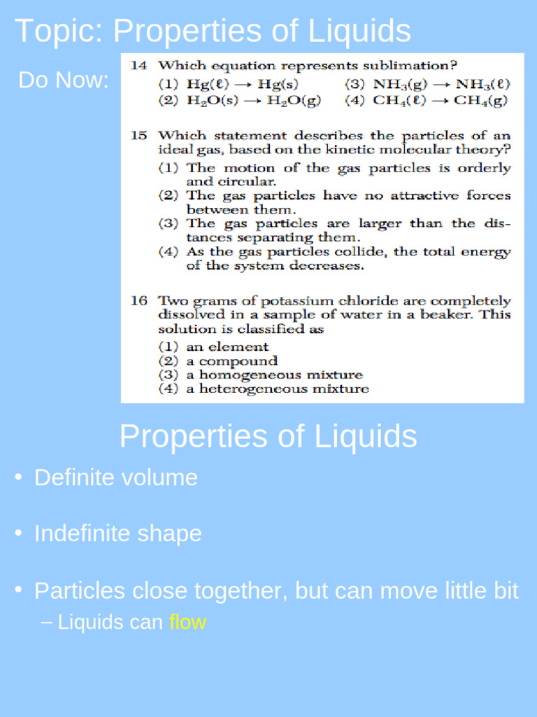 Properties of Liquids | PDF