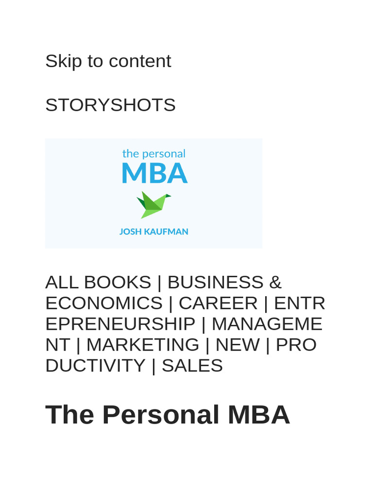 MBA Personal | PDF