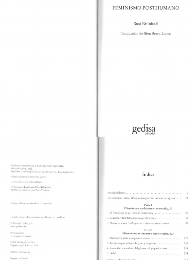 ROSI BRAIDOTTI - Descentrando Al Ánthropos. El Ecofeminismo Revisitado ...