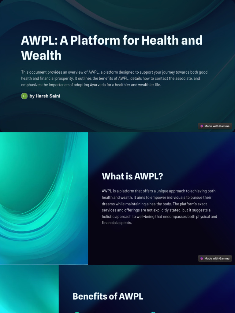 AWPL A Platform For Health and Wealth | PDF