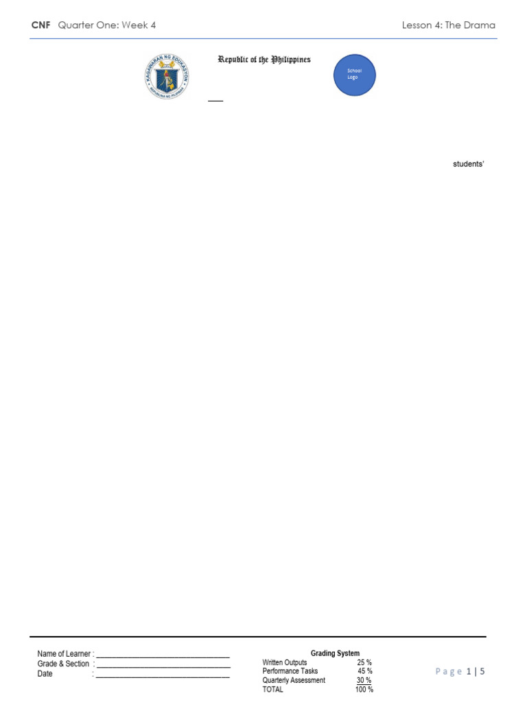 CNF Lesson 4 The Drama | PDF