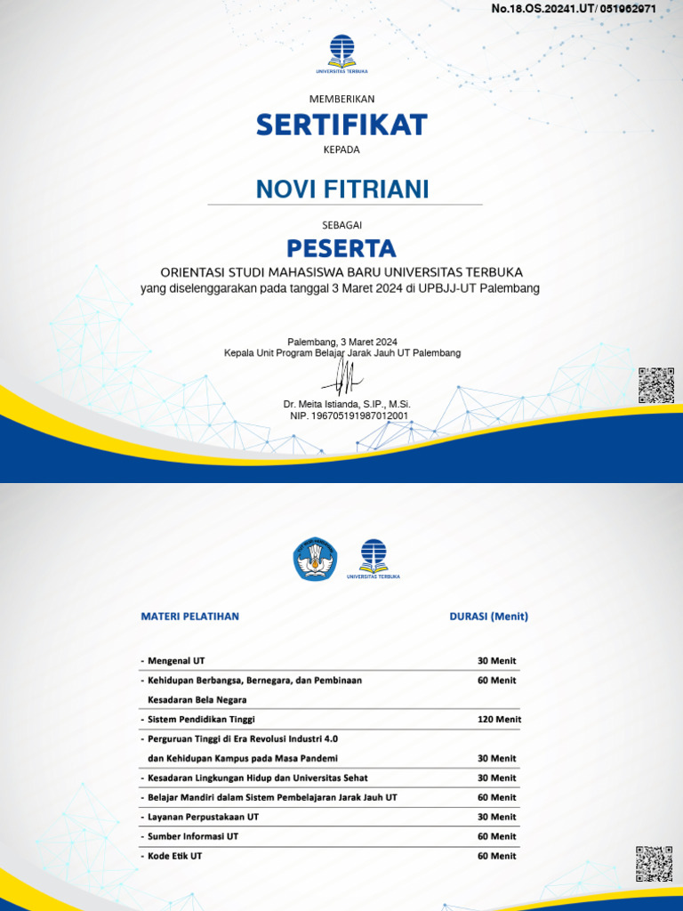 Cetak Sertifikat | PDF