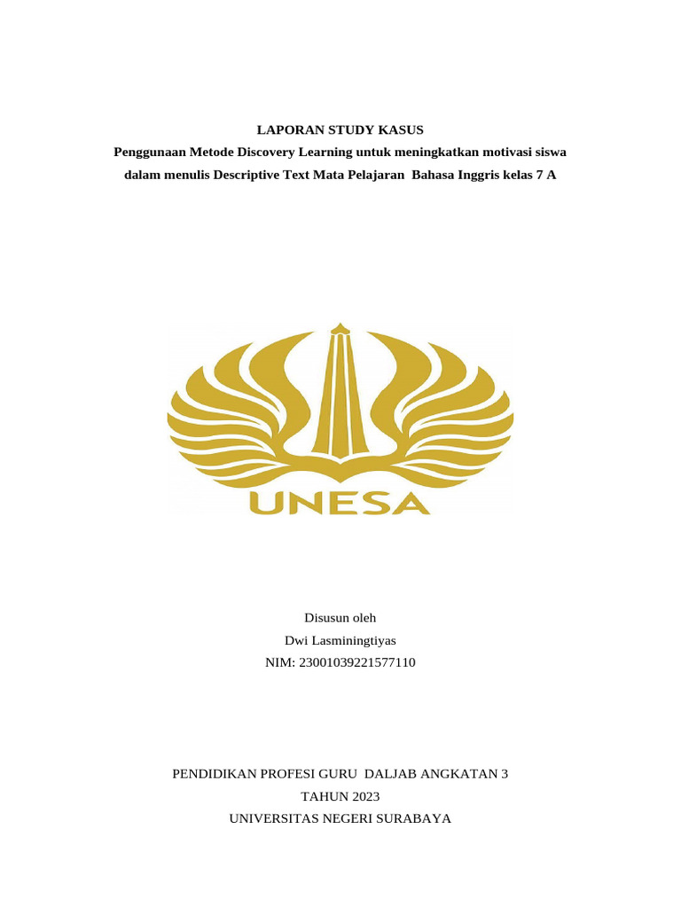 Laporan Study Kasus Dwi.l Tiyas | PDF | Wellness | Science & Mathematics