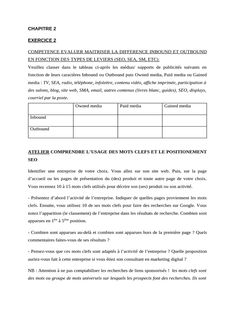 Exercice Pratique-Chap2 | PDF