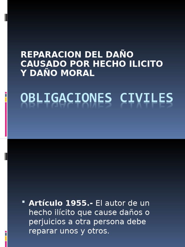 Reparacion Del Daño Causado Por Hecho Ilicito | PDF