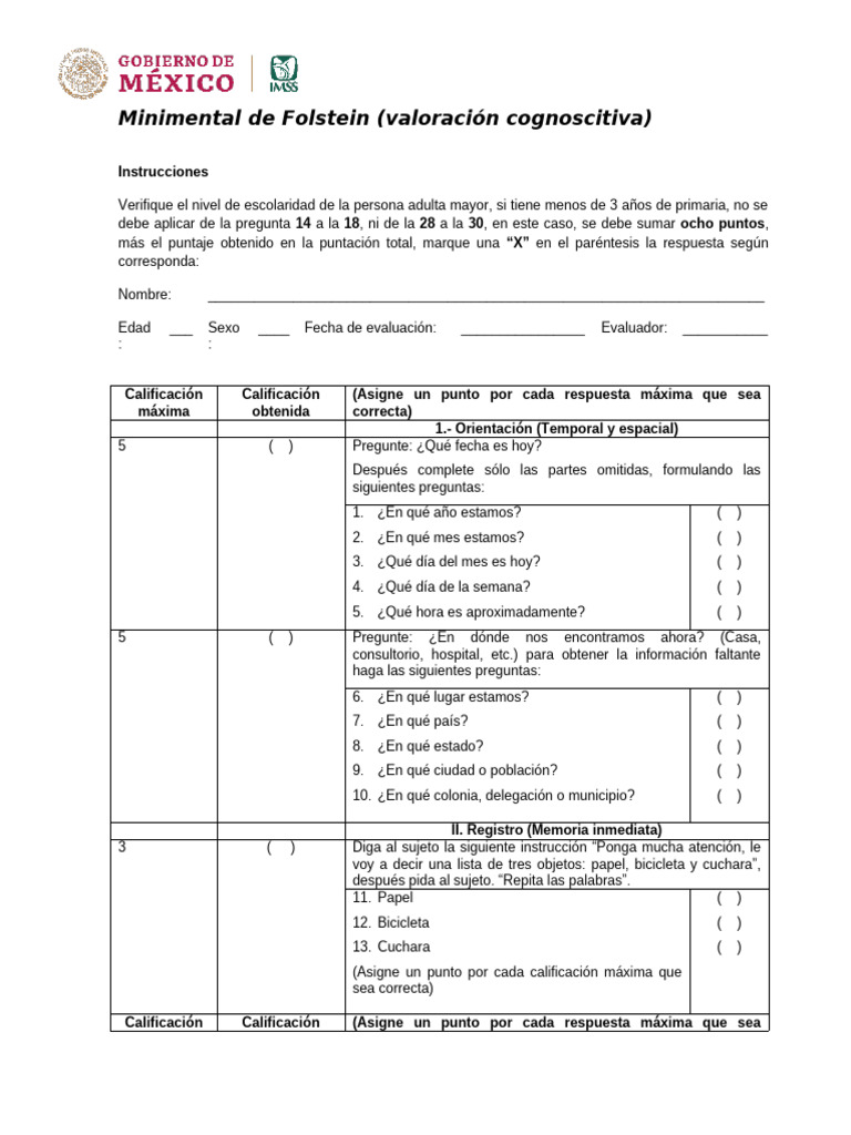 M1-A3-Minimental de Folstein | PDF