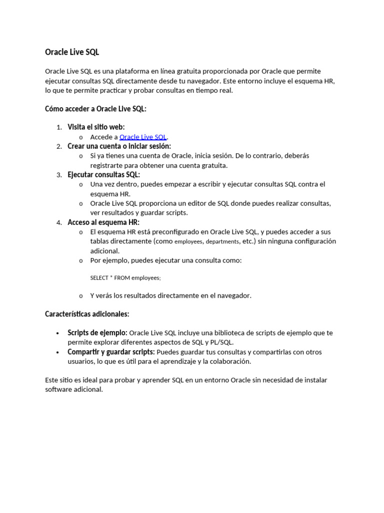 Oracle Live SQL | PDF