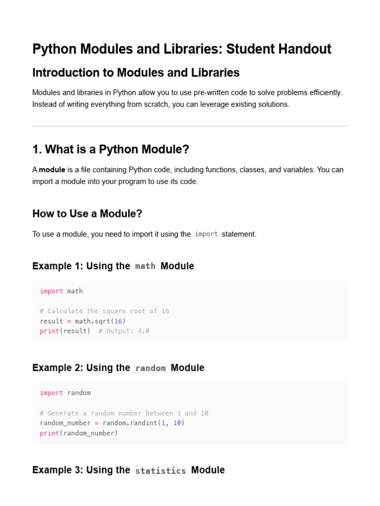 1974_987_DOC_Python Modules and Libraries | PDF 1974_987_DOC_Python Modules and Libraries | PDF