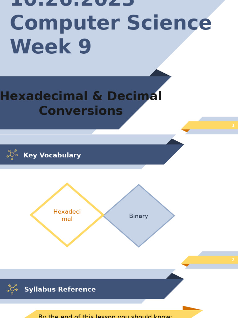 Year 10 Week 9 Hexadecimal | PDF