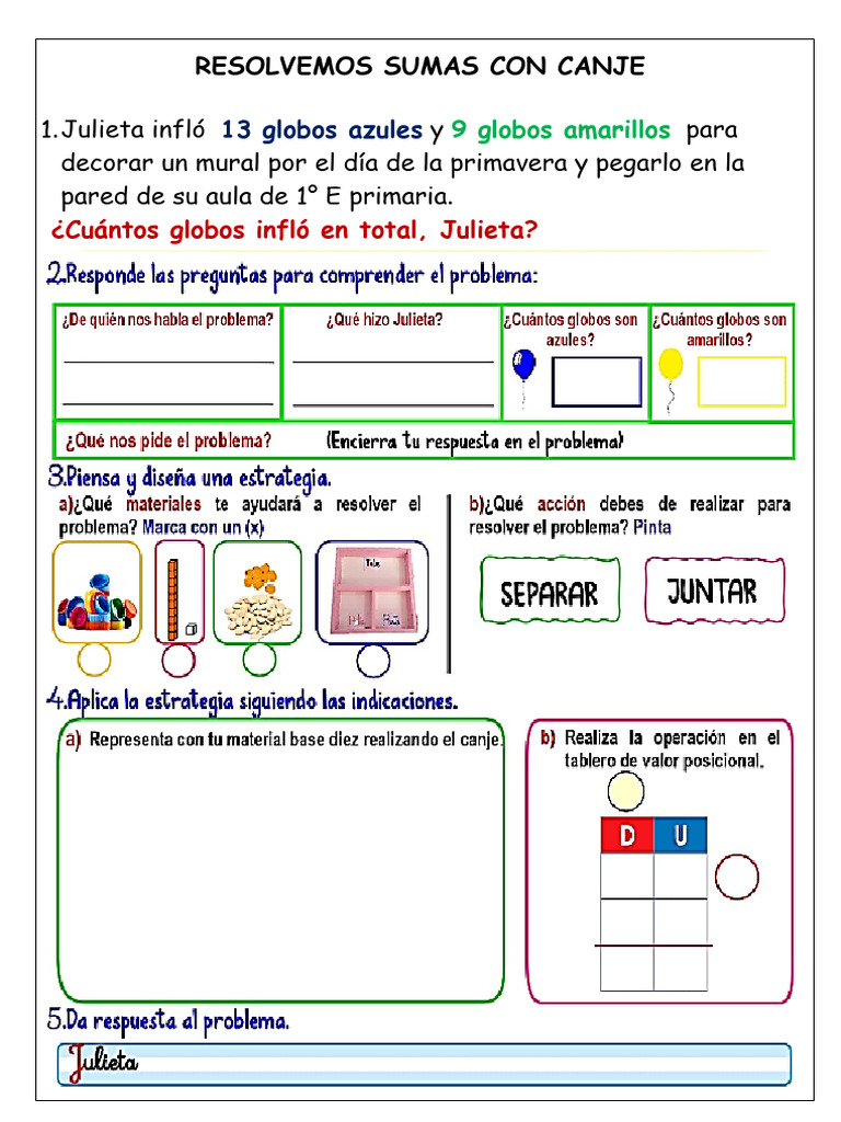 RESOLVEMOS SUMAS CON CANJE | PDF