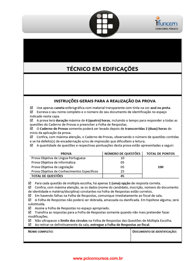 Tecnico em Edificacoes | PDF
