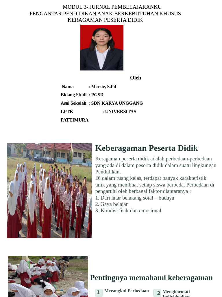 Pembelajaranku Modul -3 Pendidikan Anak Berkebutuhan Khusus | PDF