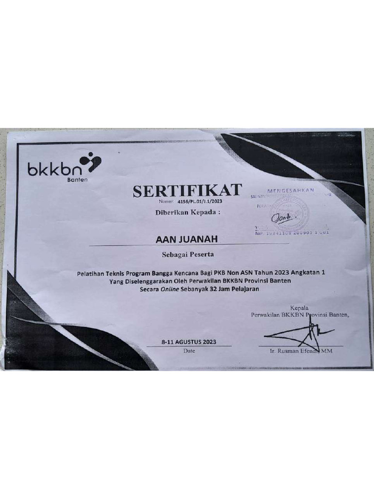 Sertifikat Aan | PDF